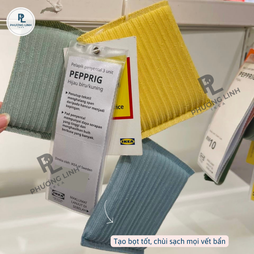 [Mẫu mới 2024] Set 3 miếng mút cọ rửa tạo bọt tốt, PEPPRIG - Chính hãng IKEA | Shopee Việt Nam