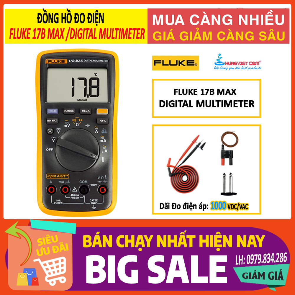 [ FLUKE 17B MAX-01 ] Đồng Hồ Đo Điện/Đồng Hồ Vạn Năng Fluke 17B MAX-01 - Chính Hãng ( Mẫu mới ...