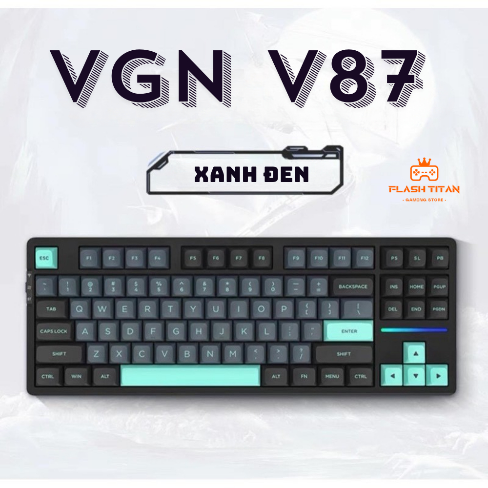 Bàn phím cơ không dây VGN V87 Led mạch xuôi - Hotswap 5 pin - 3 chế độ kết nối tiện lợi - Led ...