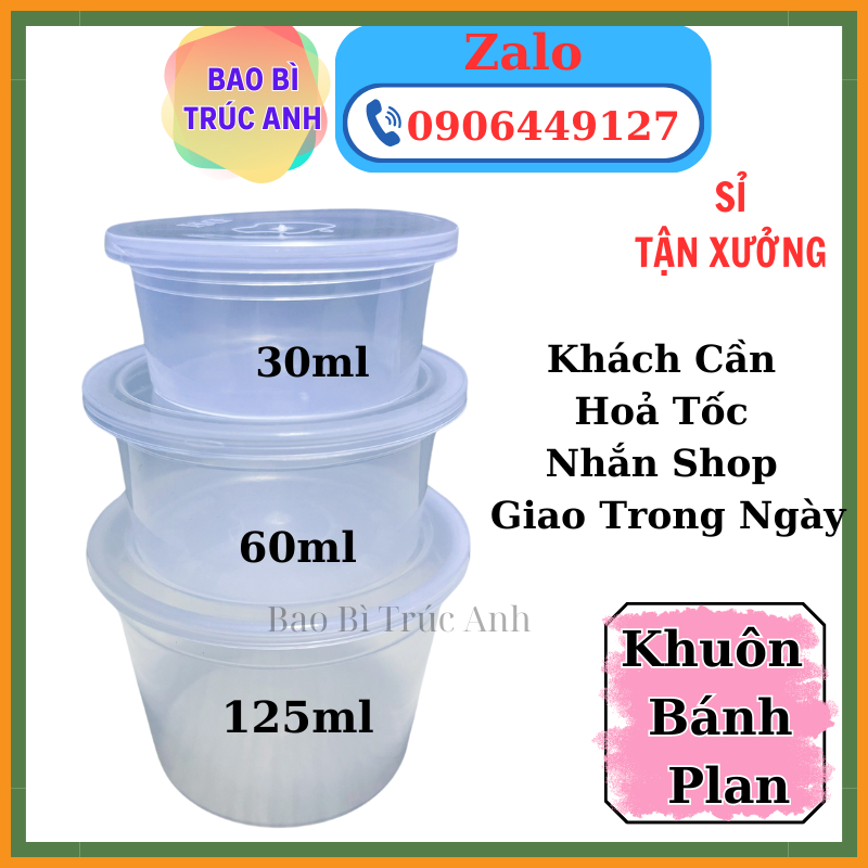 ( Lốc 50 ) Hủ nhựa làm bánh plan , khuôn bánh plan , khuôn rau câu , hủ ...