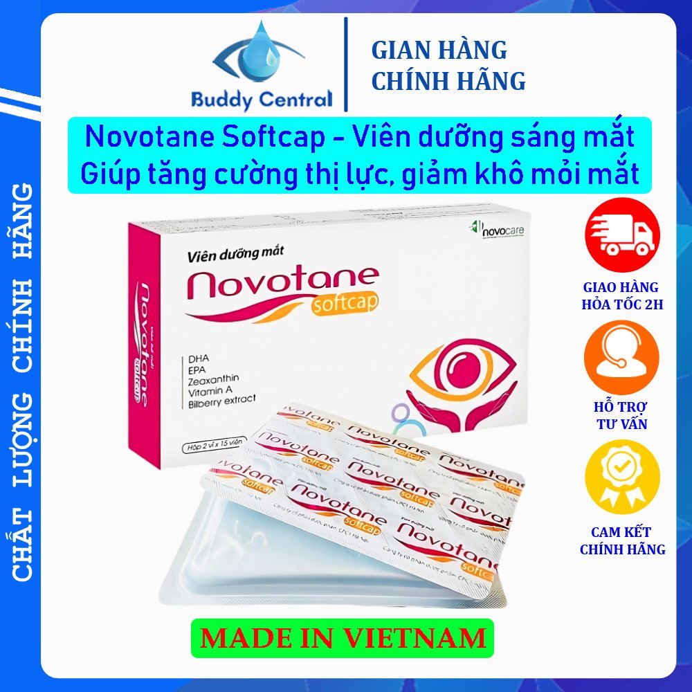 Viên dưỡng sáng mắt Novotane Softcap - Bổ sung dưỡng chất cho mắt ...