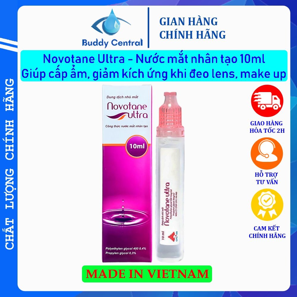 Nước nhỏ mắt lens, makeup Novotane Ultra 10ml dưỡng ẩm, giảm khô mỏi ...