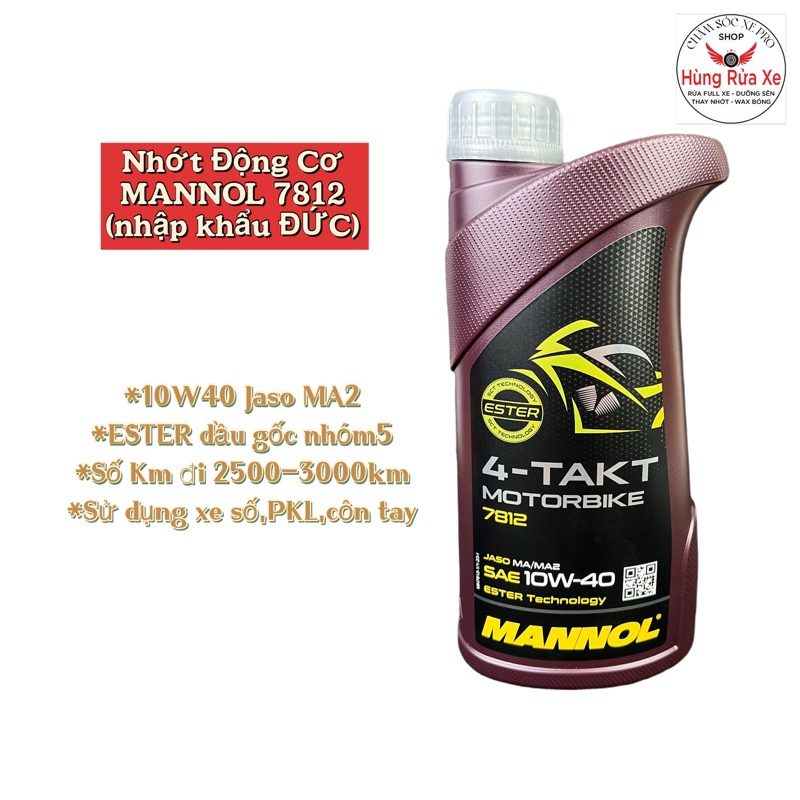 Nhớt Động cơ 7812 MOTORBIKE 4-TAKT Mannol 10w-40 ESTER (cao cấp ...