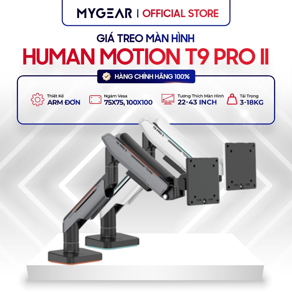 Giá treo màn hình Human Motion T9 Pro II Led RGB (23"-43") - Bảo hành ...