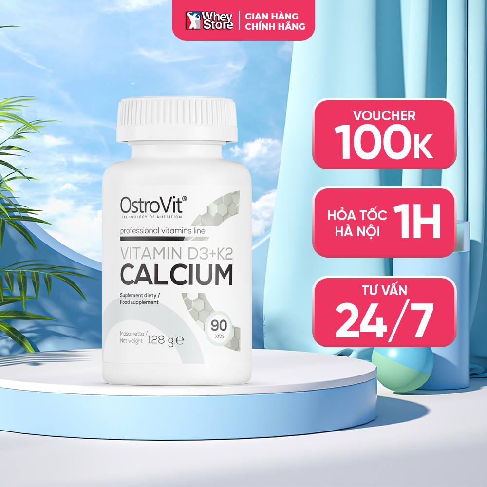 Viên Uống Bổ Sung Ostrovit Vitamin D3 K2 Calcium 90 Viên Chính Hãng ...