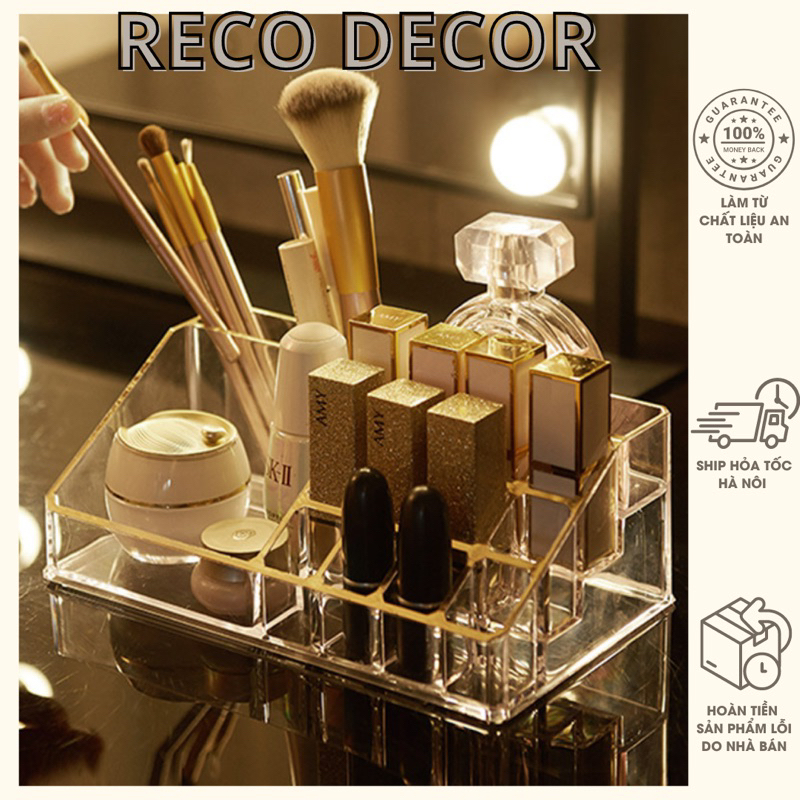 Khay Đựng Son Mỹ Phẩm Trong Suốt Arcrylic Để Bàn Decor Trang Trí Bàn ...