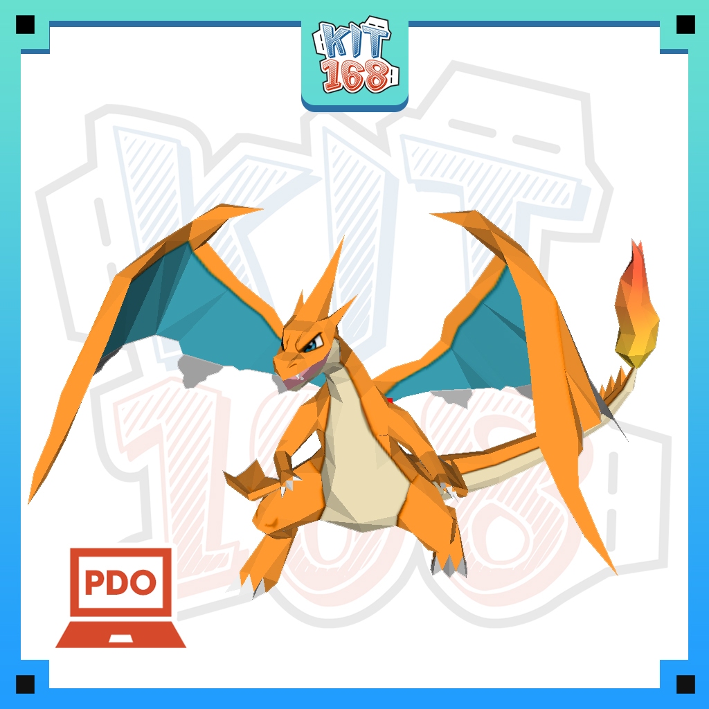 Mô hình giấy Anime Game Pokemon Mega Charizard Y ver 3 | Shopee Việt Nam