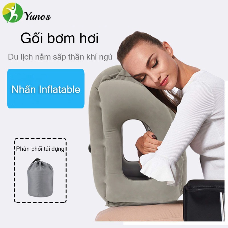 Yunos Gối Du Lịch Bơm Hơi Di Động Du Lịch Cổ Gối Cho Nam Nữ Máy Bay Ngoài Trời Chuyến Bay Tàu ...
