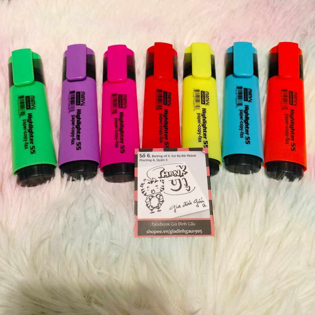 MARVY - BST Bút light sáng/ Bút Dạ Quang Marvy 12 màu mực Pastel + Neon ...