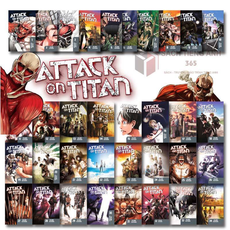 Manga Đại Chiến Titan - Attack On Titan - Bản in tiếng Anh - 34 Volume ...
