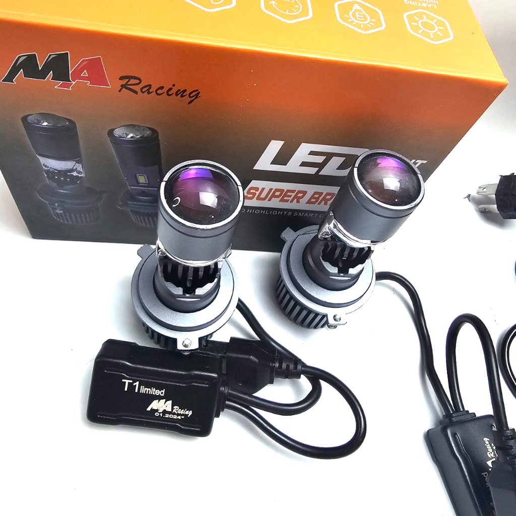 Đèn Pha LED Bi cầu mini T1 Limited MA Racing 50W siêu sáng chân H4 ánh ...