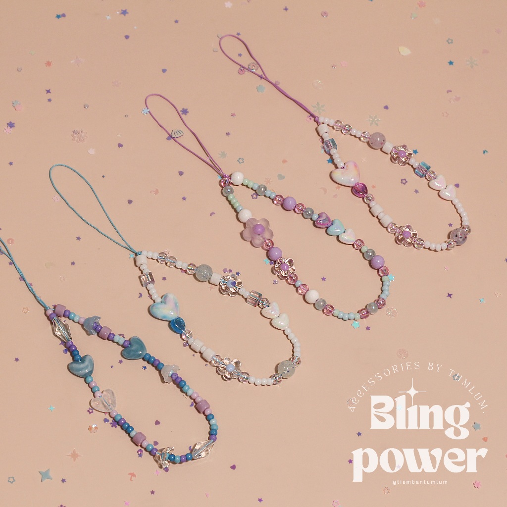 Dây đeo điện thoại xỏ hạt part 2 - BLING POWER | Shopee Việt Nam
