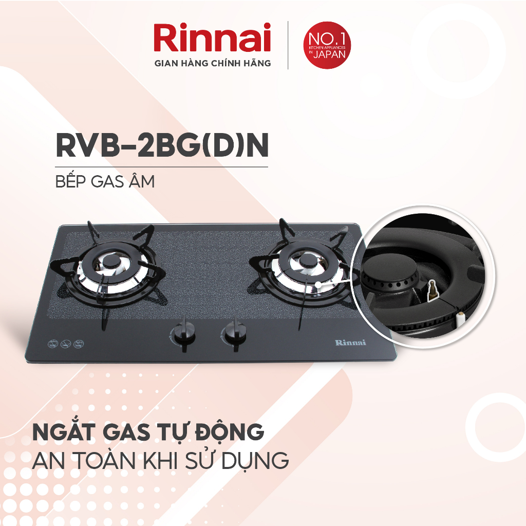Bếp gas âm Rinnai RVB-2BG(W)N, RVB 2BG(D)N, Hàng chính hãng | Shopee ...