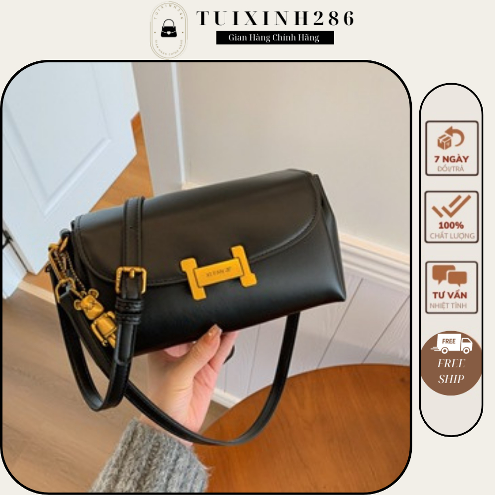 Túi xách nữ đeo chéo mới phong cách thời trang, túi đeo vai đeo chéo có 3 ngăn khóa chữ H phong ...