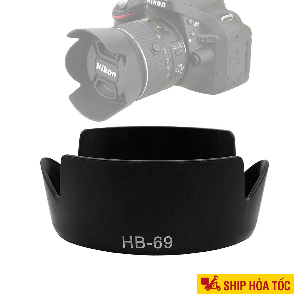 Lens hood Nikon HB-69 cho Ống kính Nikon AF-S DX 18-55mm f/3.5-5.6G VR Ⅱ Loa che nắng HB 69 ...