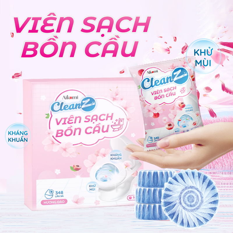 Viên thả bồn cầu CleanZ viên sạch bồn cầu khử mùi chai tẩy bồn cầu thế hệ mới chống mảng bám ố ...