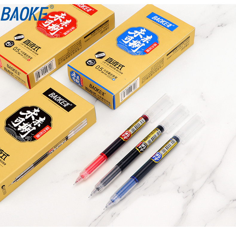 Hộp 12 cái Bút Nước 0,5mm Baoke BK119, Xanh-Đen-Đỏ,Siêu nhiều mực,siêu ...