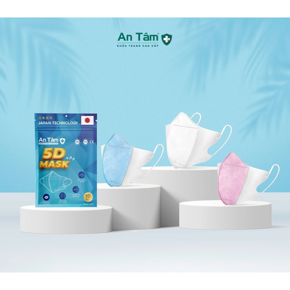 Hộp 100 chiếc khẩu trang 5D MASK Chính Hãng 3 lớp Kháng Khuẩn dày dặn ...