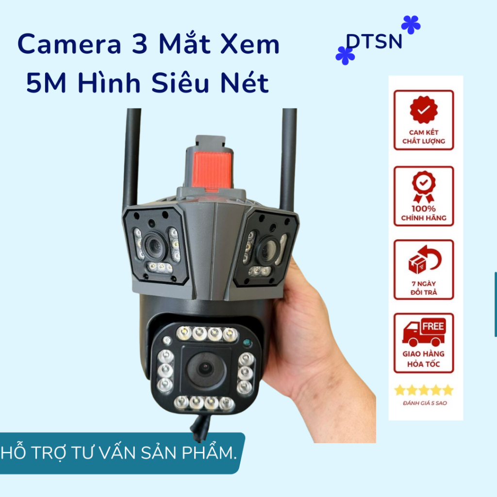 [Bh 12 THÁNG]Camera IPC360 HOME 3 Mắt Xem Hướng 5M Hình Siêu Nét- Đàm ...