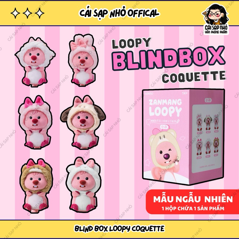 Blind Box Móc Khóa Gấu Bông Loopy Đội Nón Nơ Chính Hãng - 1 Hộp Đựng 1 ...