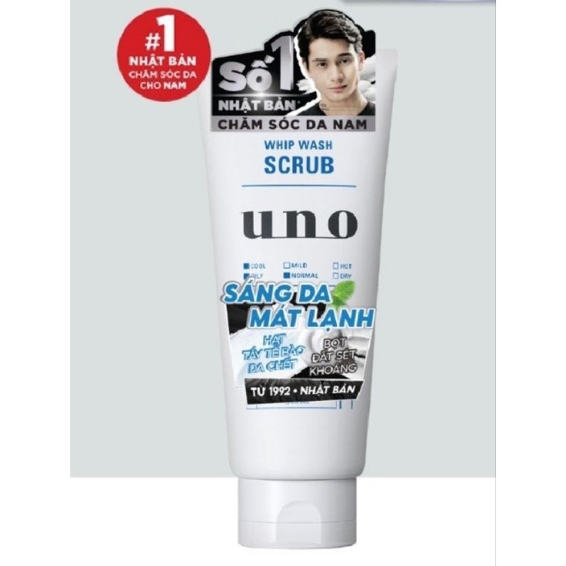 Sữa rửa mặt tạo bọt dạng hạt sáng da UNO ( UNO WHIP WASH SCRUB) 130gr ...