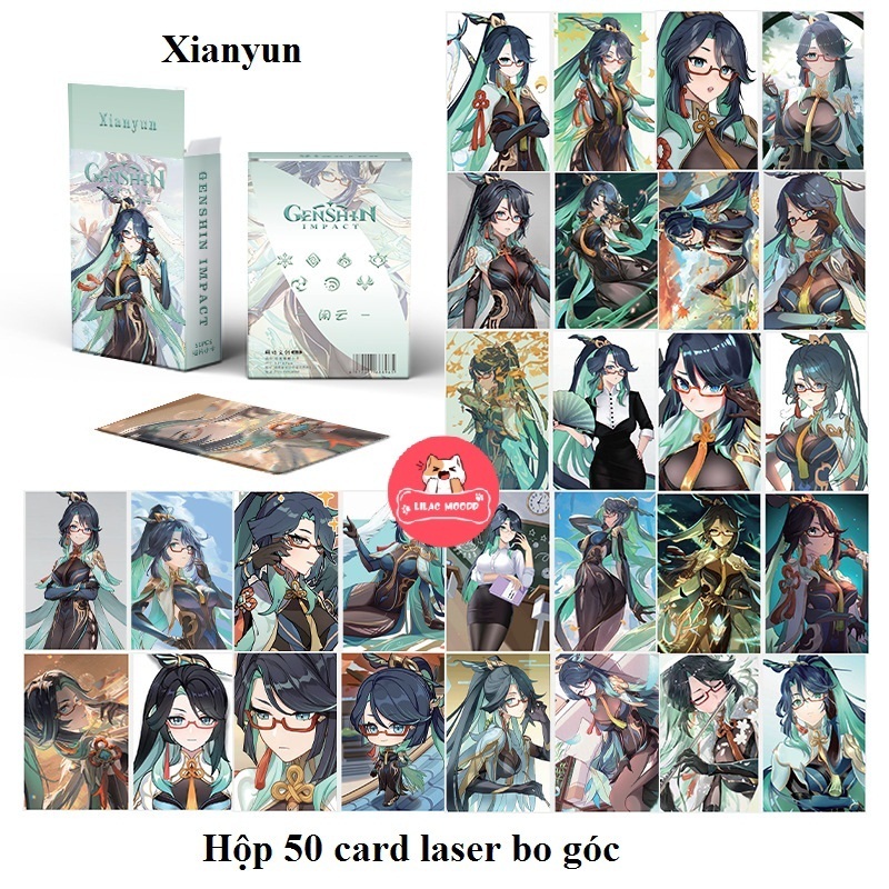 [SẴN] Xianyun / Genshin Impact | Hộp thẻ card laser 50 tấm (mới) lomo ...