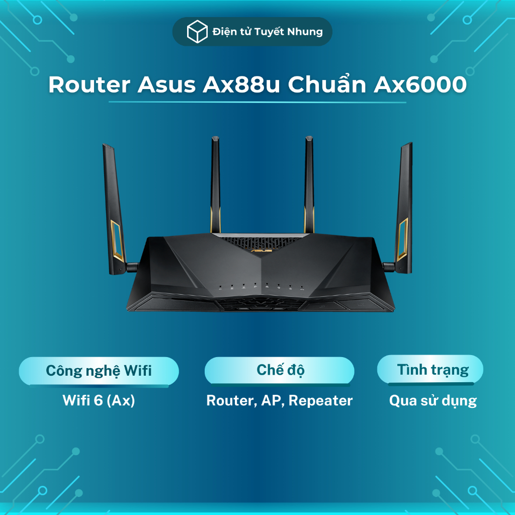 Router Asus RT-AX88u Chuẩn AX6000, Chuyên Game, Có Mesh, Qua Sử Dụng ...