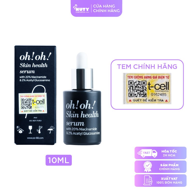 [Live] Serum Oh!Oh! Tinh Chất Dưỡng Sáng Da 20% Niacinamide & 2% Acetyl Glucosamine (10ml ...