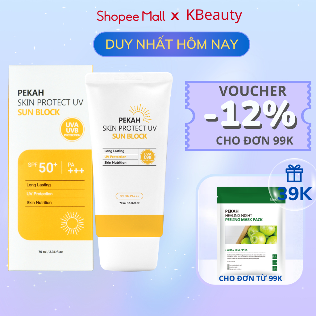 Kem chống nắng vật lý PEKAH Hàn Quốc bảo vệ khỏi tia UV Skin Protect UV ...