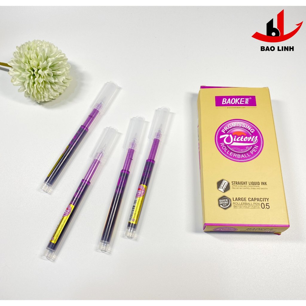 Hộp 12 cây bút nước mực tím học sinh Baoke BK119/Mini/PC5028 - Bút gel ...