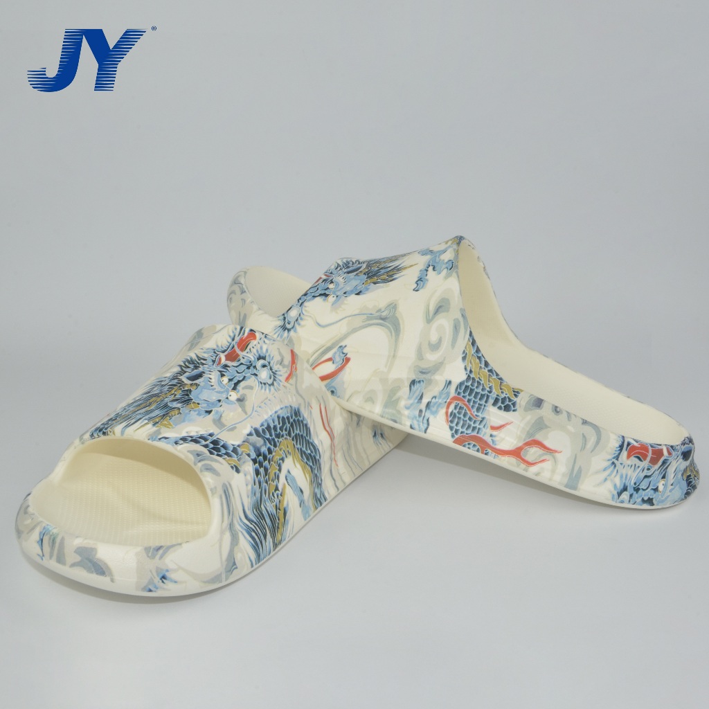 JY Đôi dép họa tiết cặp nam nữ quai ngang dép chống trơn trượt 2.5CM đế dày bánh mì eva dép hàn ...