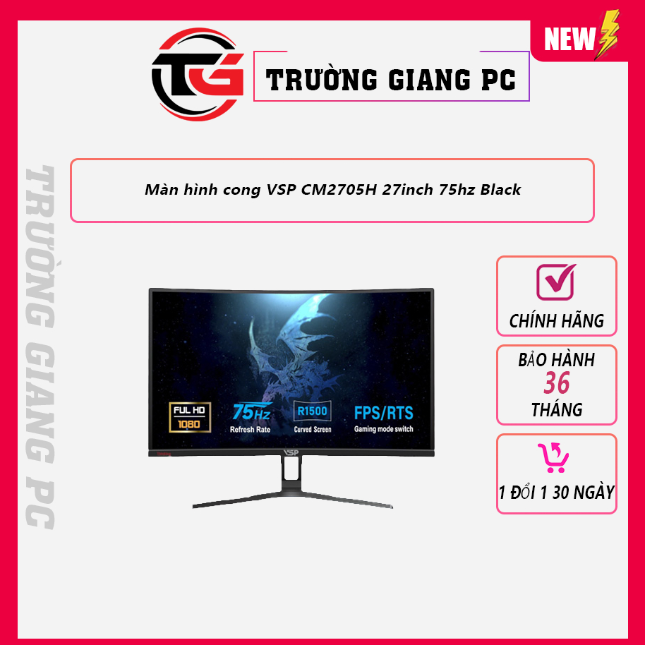 Màn hình cong VSP CM2705H 27inch 75hz Black - new bảo hành 36 tháng | Shopee Việt Nam
