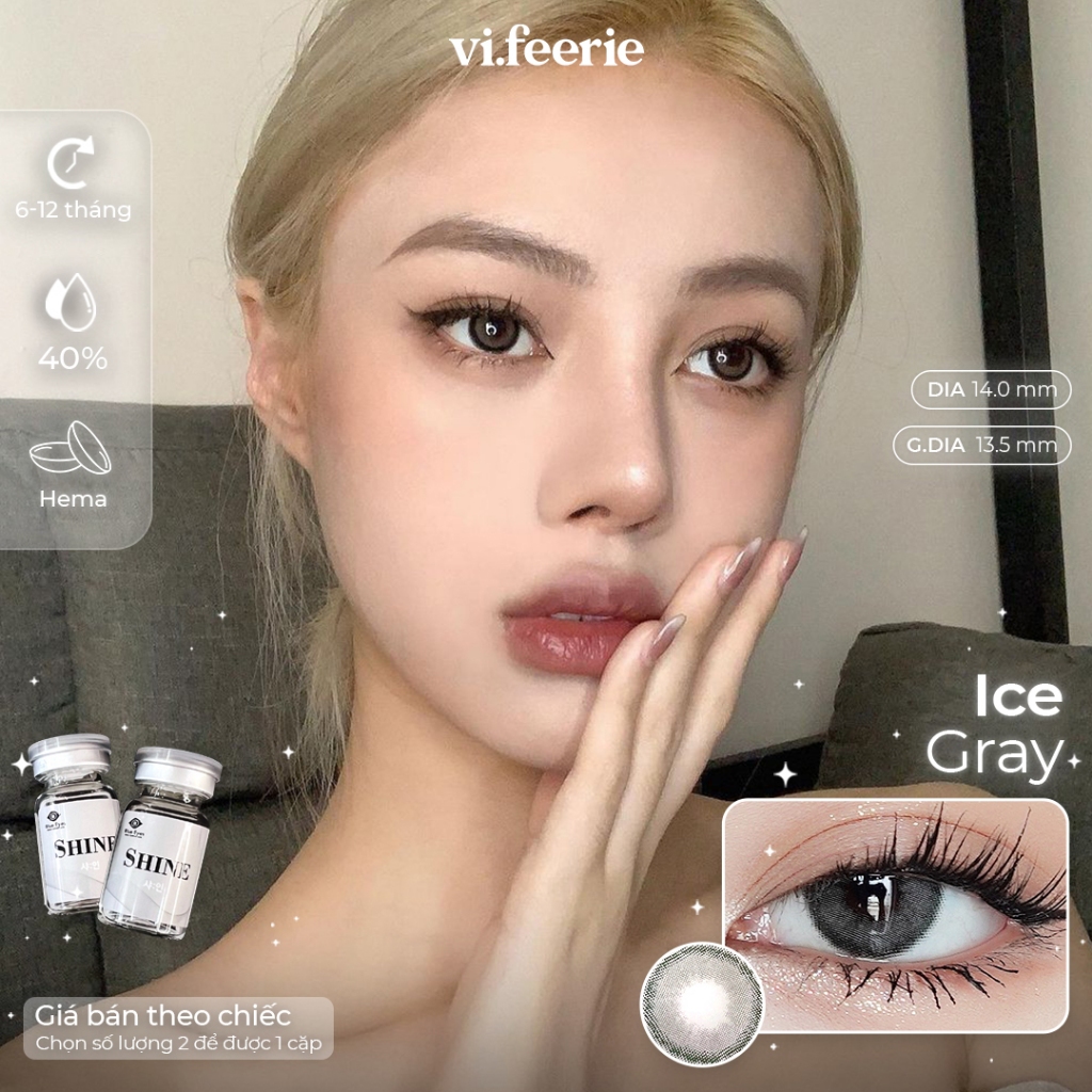 Kính áp tròng (lens) xám Ice Gray I-ONE Lens - VF Lens | Shopee Việt Nam