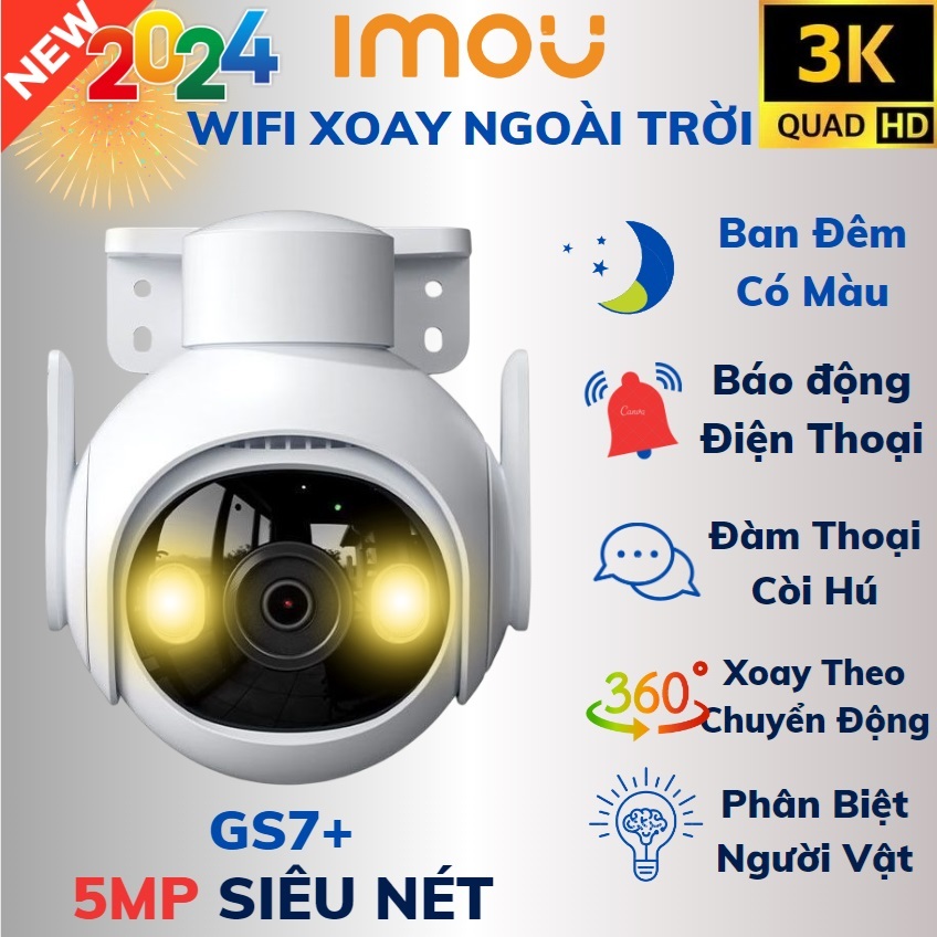 Camera Wifi IMOU Ngoài trời Màu ban đêm, Xoay 360 độ, CRUISE-2, GS7 , 2MP 4MP S41FP S21FP Chính ...
