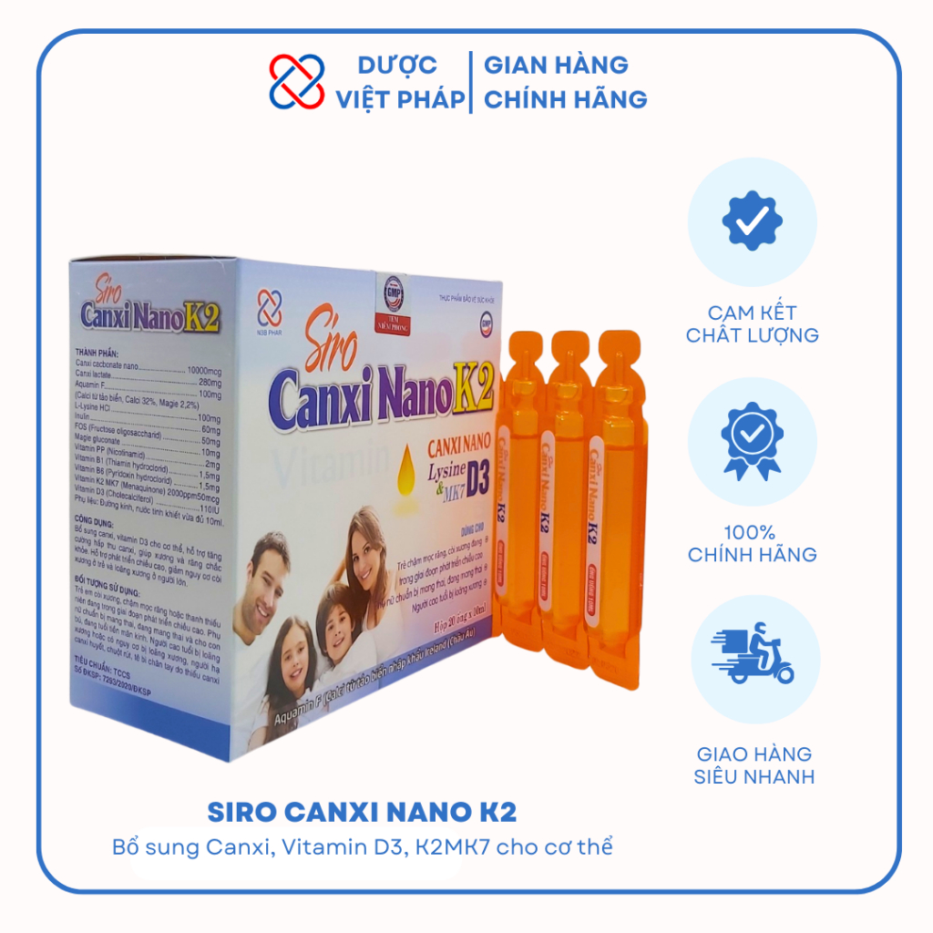 Siro CANXI NANO K2 AQUAMIN F Cho Trẻ Từ 0 Tháng Tuổi Bổ Sung Canxi D3 K2 Mk7 Hỗ Trợ Phát Triển ...