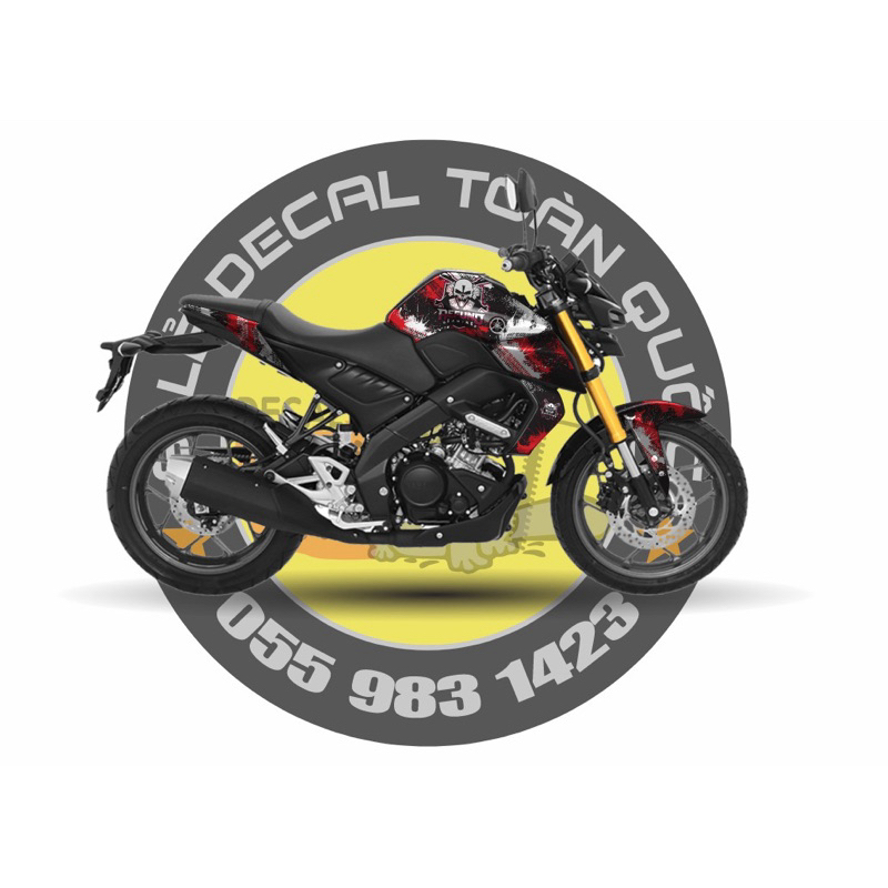 tem trùm xe MT15 mẫu Độ Mixi decal 3 lớp chống nước chống xước và dễ ...