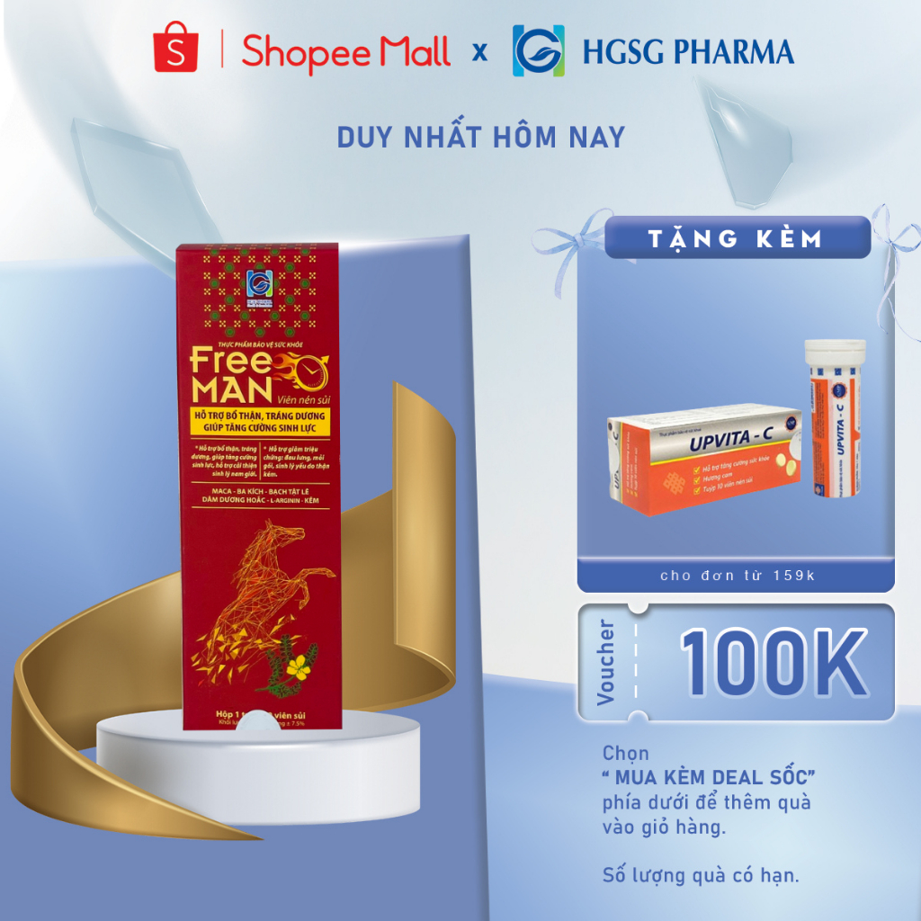Thực phẩm tăng cường sinh lý nam giới HGSG pharma FREE MAN (Hộp 20 viên ...