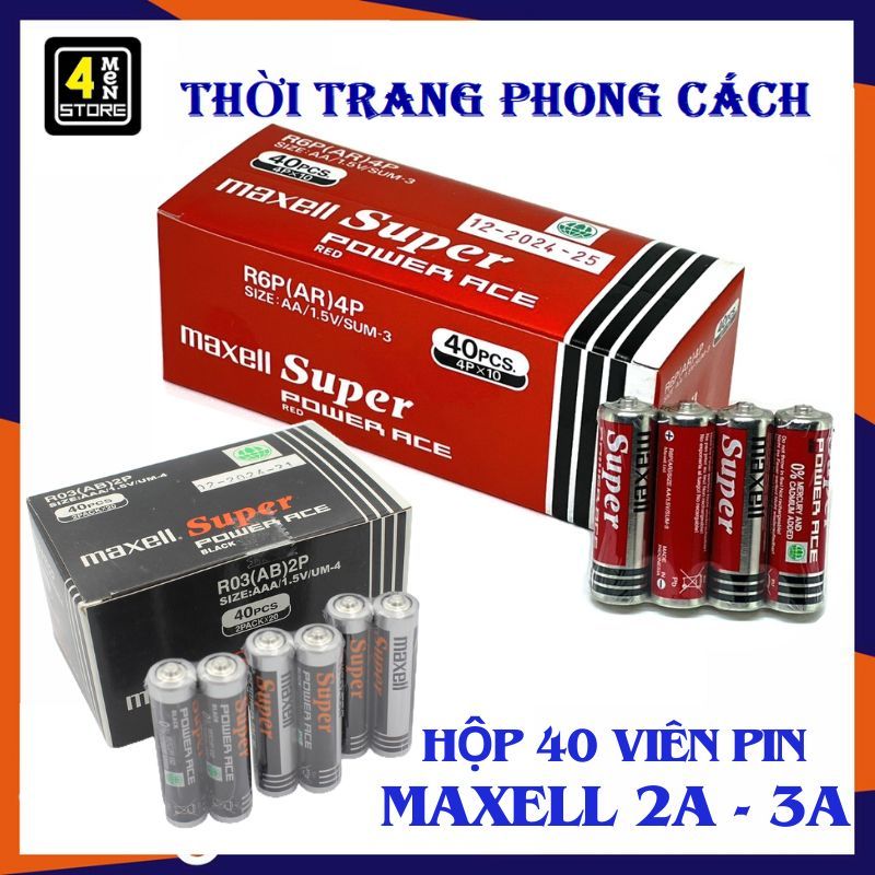 Hộp 40 Viên Pin AA - AAA ( Pin Tiểu , Pin Đũa ) Maxell Siêu Bền - Pin Maxell Super 2A - 3A Hàng ...