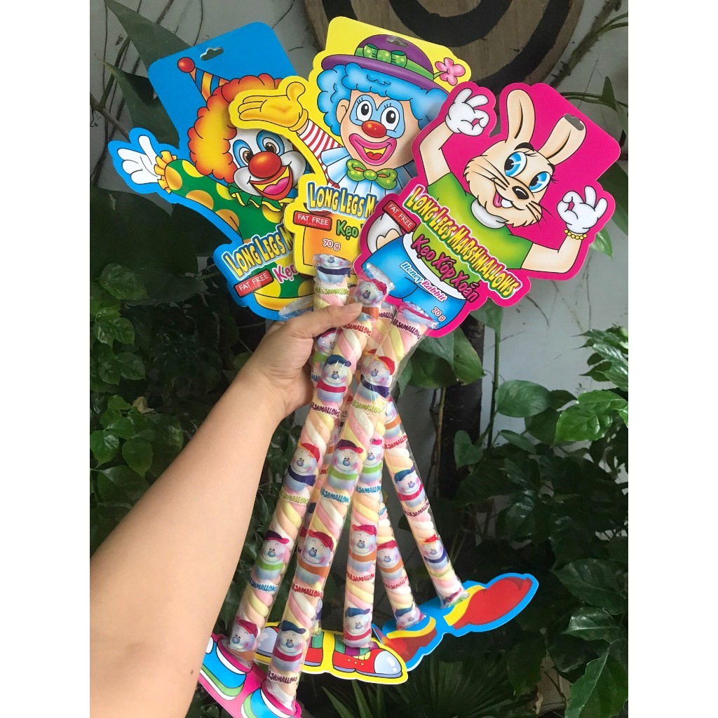 Kẹo Xốp Xoắn Chân Dài Long Legs Marshmallows (Vỉ 70g) | Shopee Việt Nam