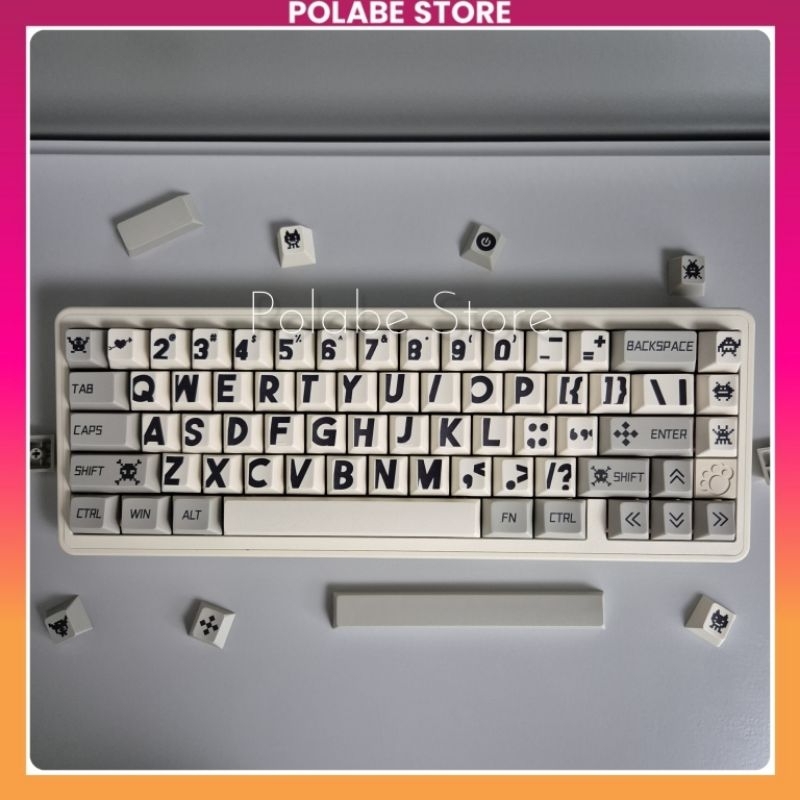 Keycap Retro Big Font Cherry Profile PBT dyesub bàn phím cơ - Polabe ...