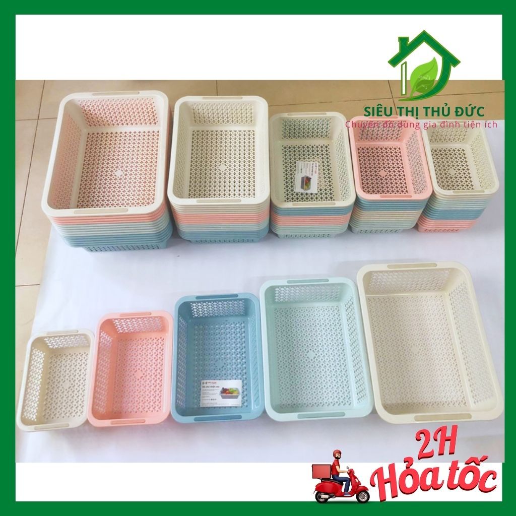 Rổ Nhựa Chữ Nhật Cao Màu Pastel Hàn Quốc - Rổ Đựng Đồ Đa Năng Nhiều ...