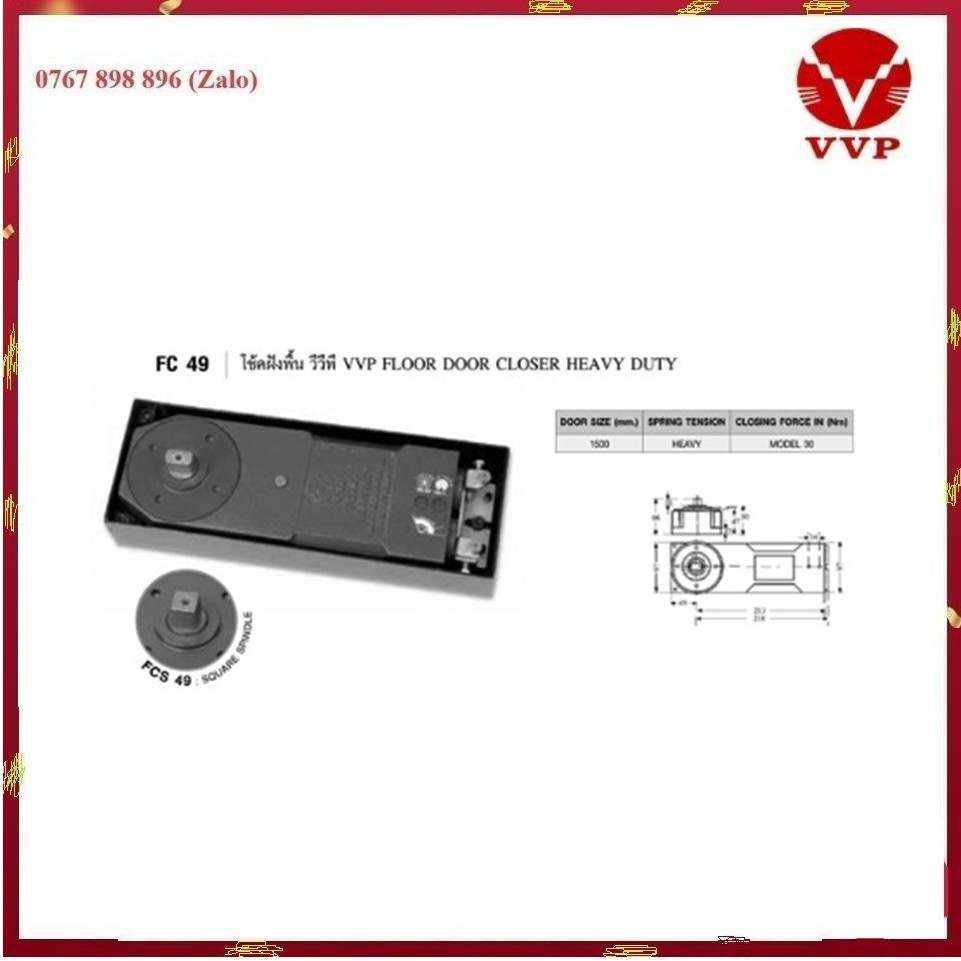 bản lề sàn 180kg VVP FC49-30 Thái Lan | Shopee Việt Nam