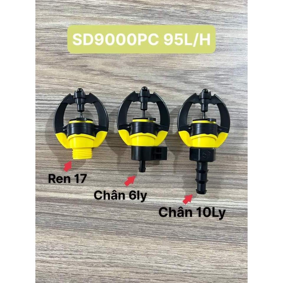 Béc tưới phun mưa SD9000 có bù áp, tưới xoay 360 độ, điều chỉnh bán kính to nhỏ, tưới phun mưa ...