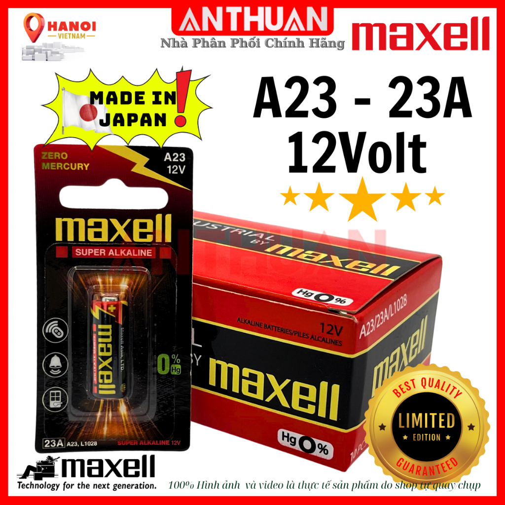 Pin A23 / 23A Maxell Super Alkaline 12V. Hàng Chính Hãng Siêu Chất Cho ...