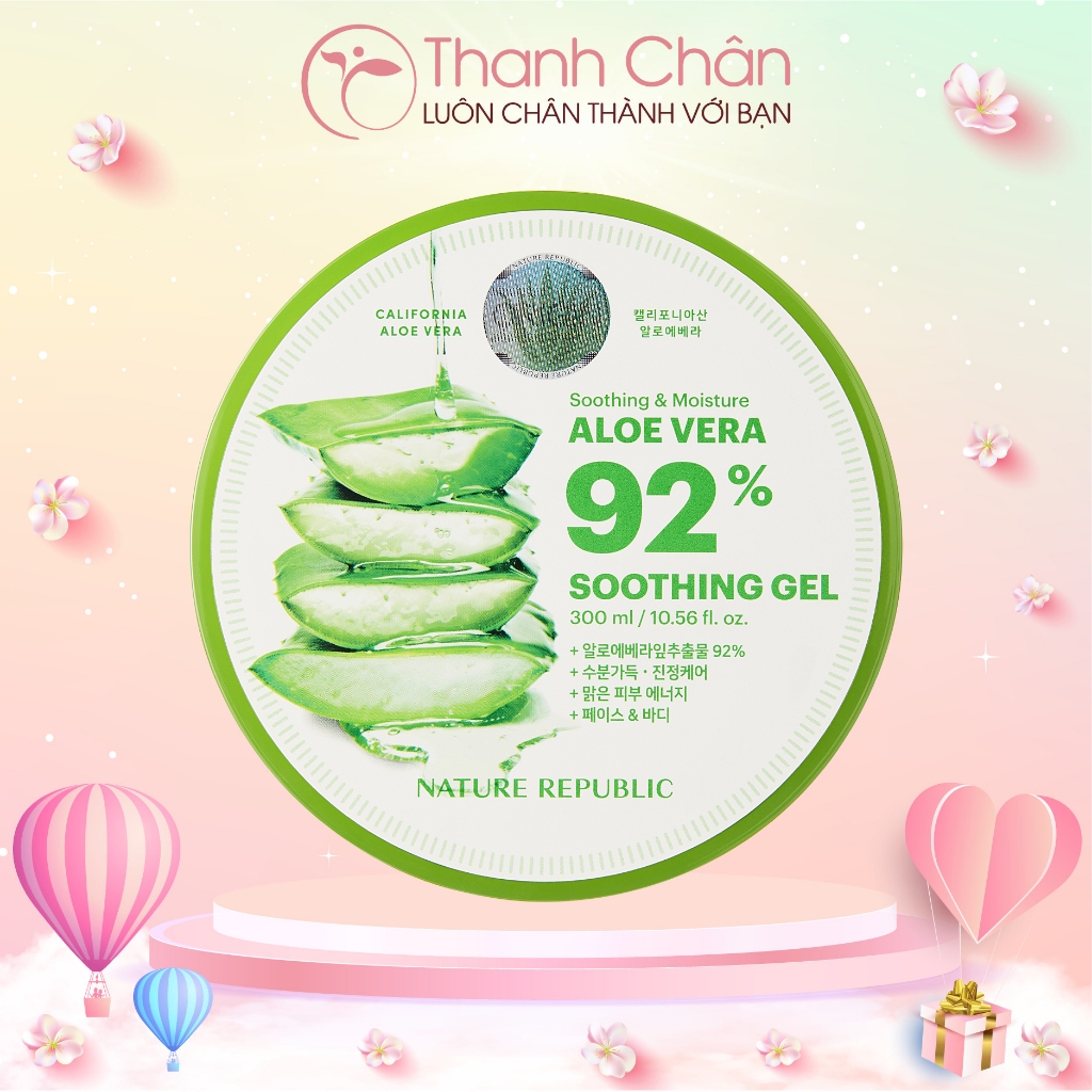 Combo Nature Republic Soothing & Moisture Aloe Vera (kem dưỡng 300ml ...