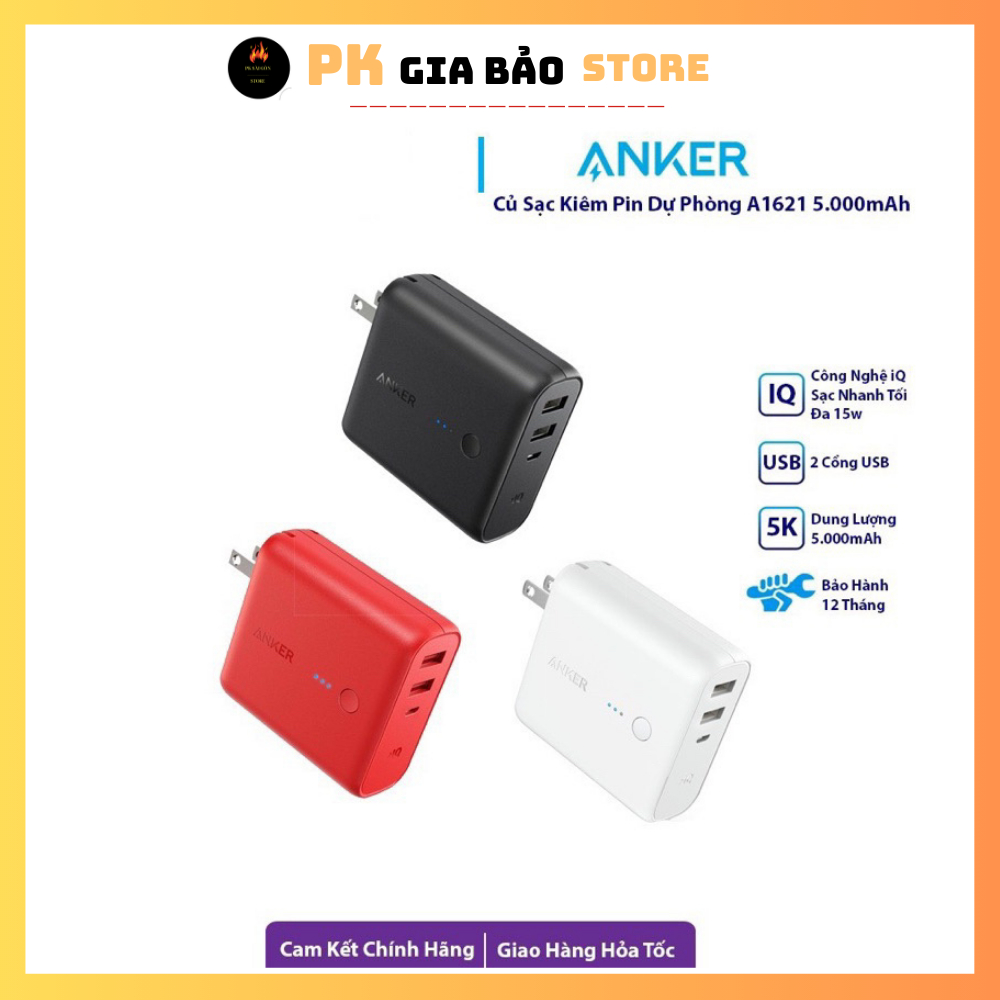 Củ Sạc Kiêm Pin Dự Phòng Anker PowerCore Fusion 5000mah - A1621 | Shopee Việt Nam