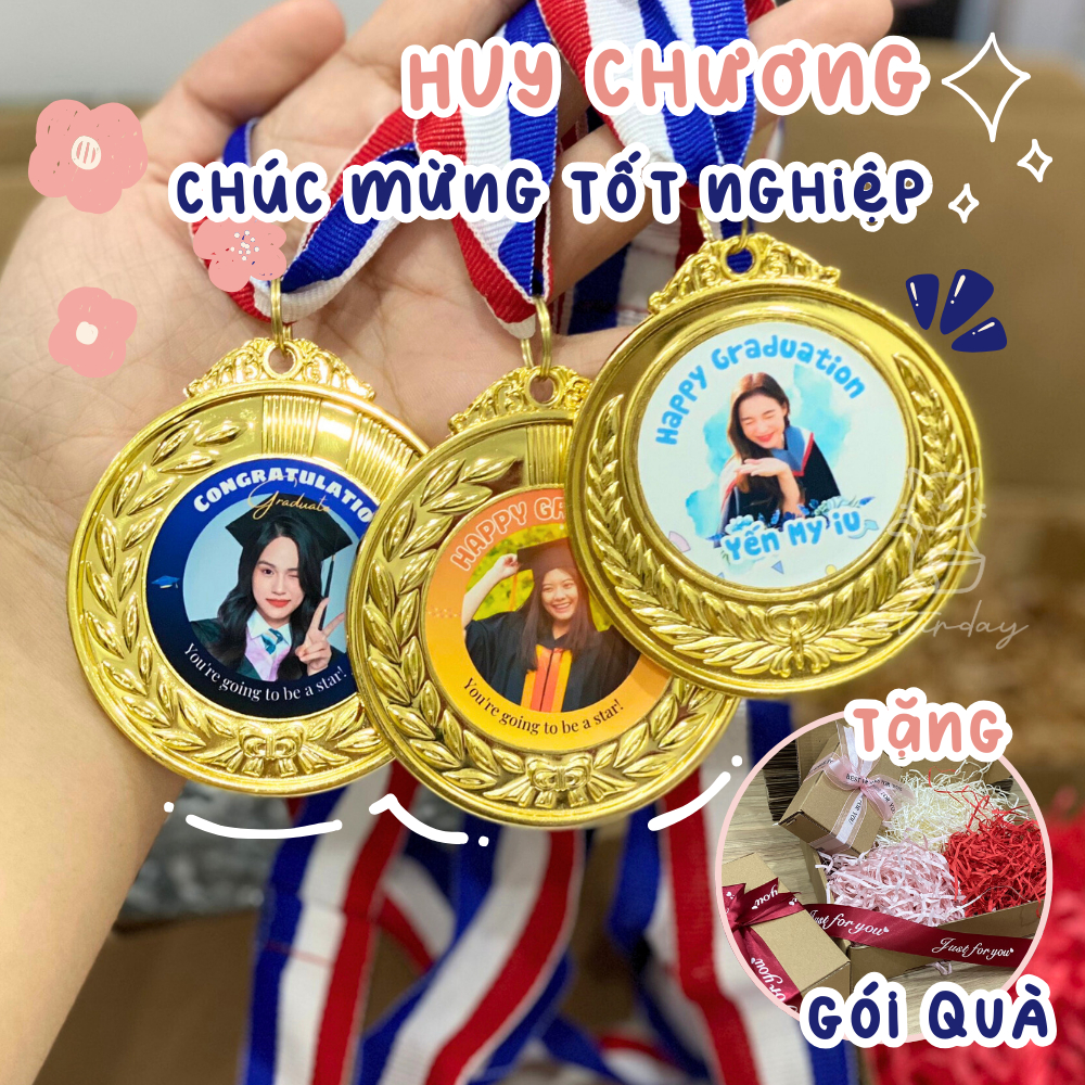 [TẶNG HỘP GÓI] Set HUY CHƯƠNG chúc mừng Tốt nghiệp, quà tặng bạn bè ...