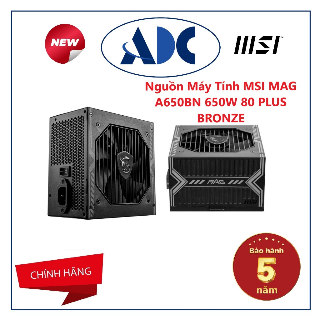 Nguồn Máy Tính MSI MAG A650BN 650W 80 PLUS BRONZE- Chính Hãng Bảo Hành 5 Năm | Shopee Việt Nam