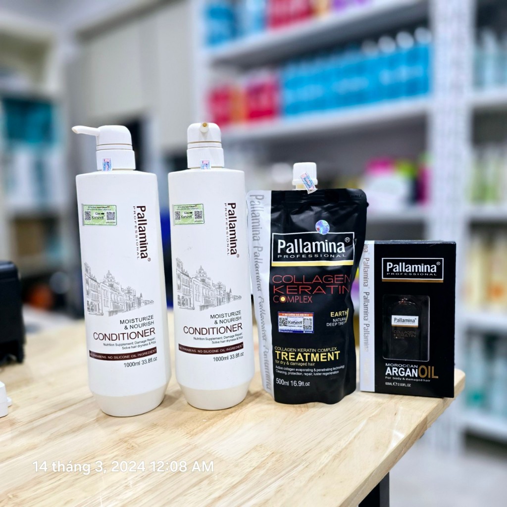 TINH DẦU DƯỠNG, DẦU HẤP, DẦU GỘI XẢ PALLAMINA COLLAGEN KERATIN 60ML ...
