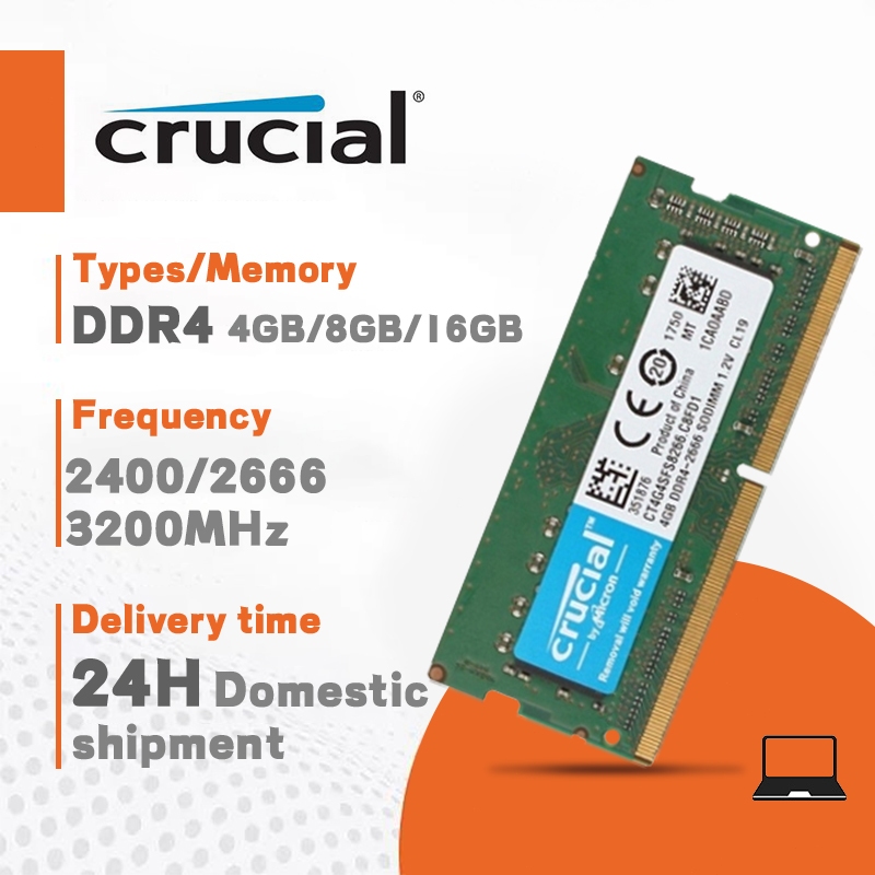 【Ship hàng tận nơi 24H】Crucial 4GB/8GB/16GB Laptop RAM DDR4 2400MHZ 2666MHZ SODIMM memory for ...